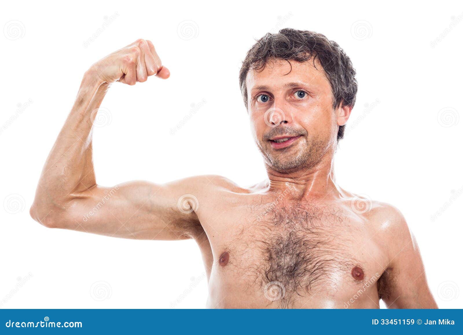 Homme Mince Montrant Le Biceps Image stock - Image du pouvoir ...