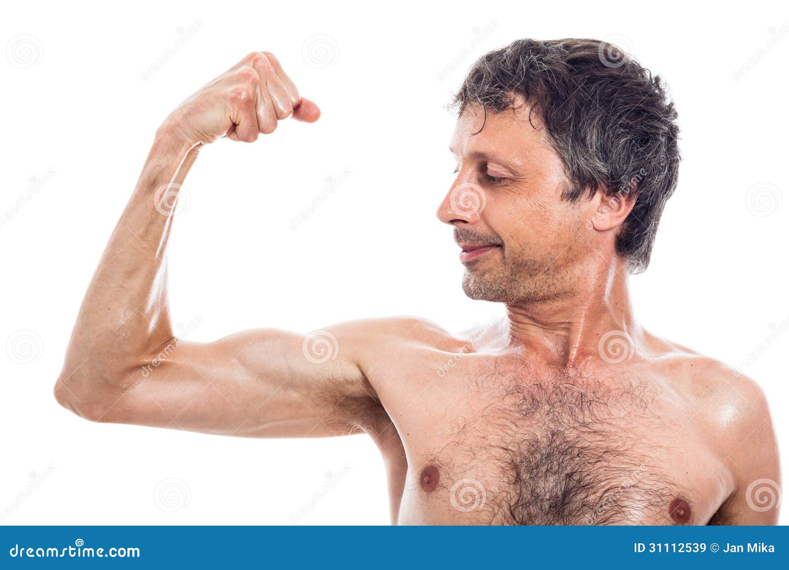 Homme Mince Regardant Le Biceps Image stock - Image du pouvoir ...