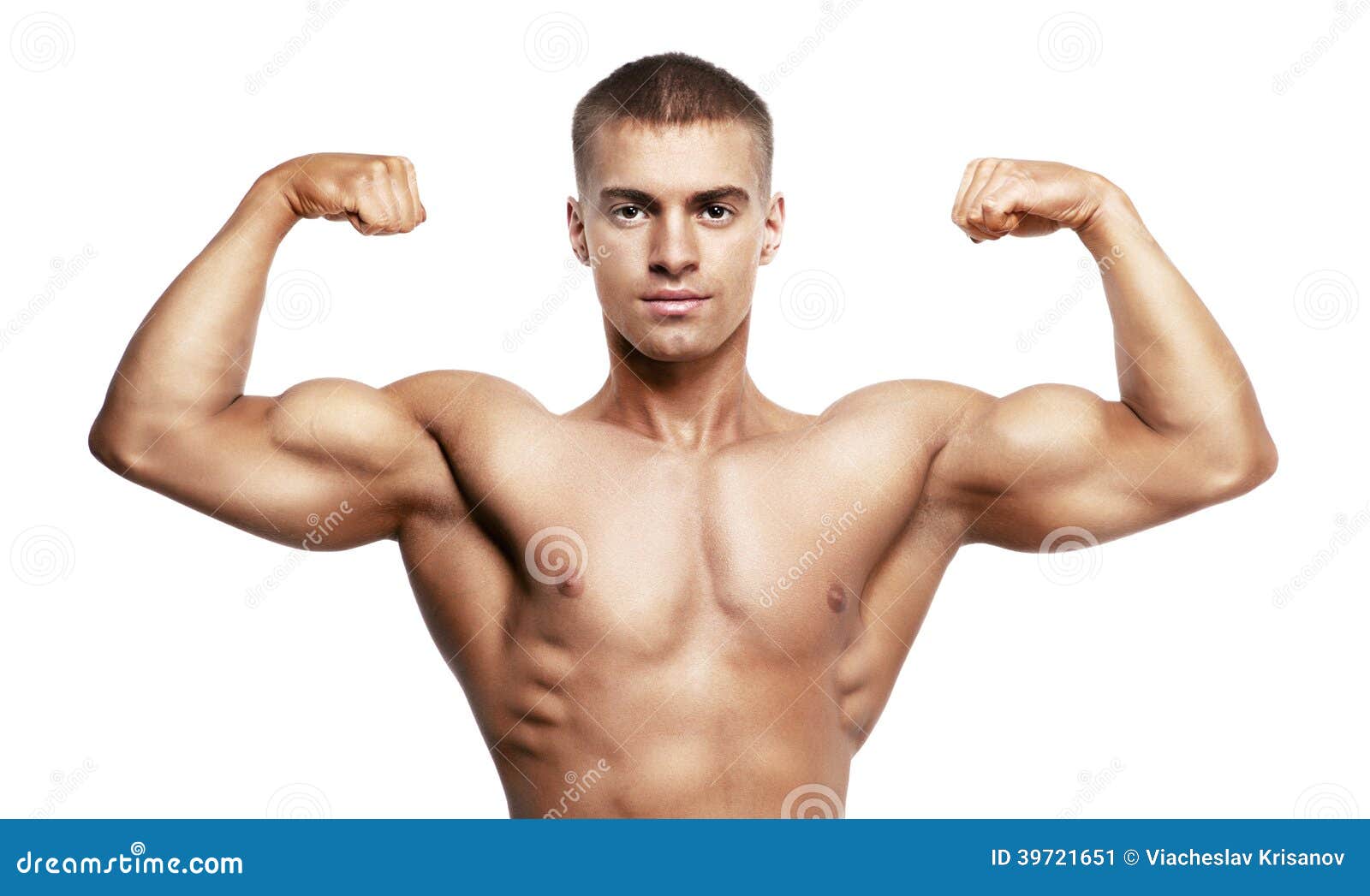 Homme Montrant Le Double Biceps Image Stock Image Du Exercice Macho