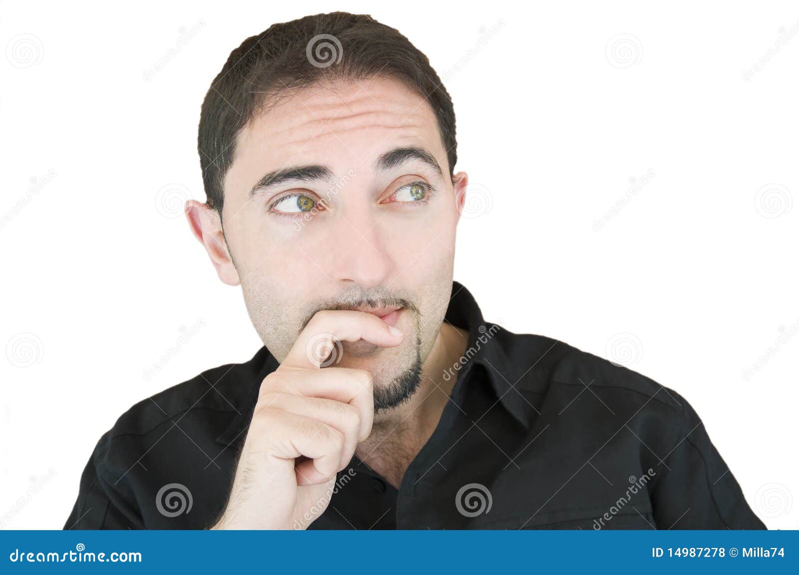 Homme pensif. photo stock. Image du visage, songeur, contemplent - 14987278