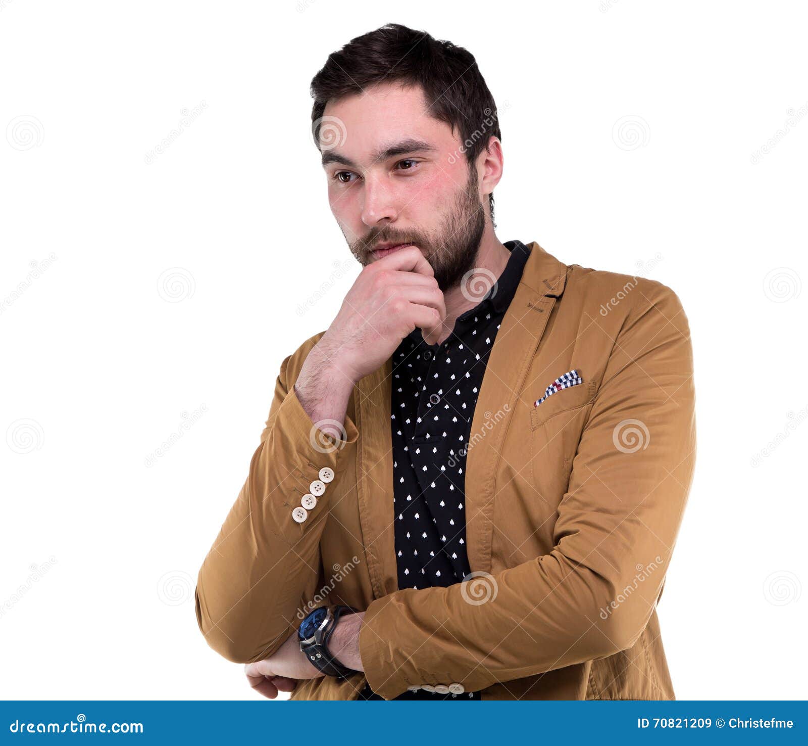 Homme Perplexe Barbu Dans La Veste Image stock - Image du doute, jeune ...