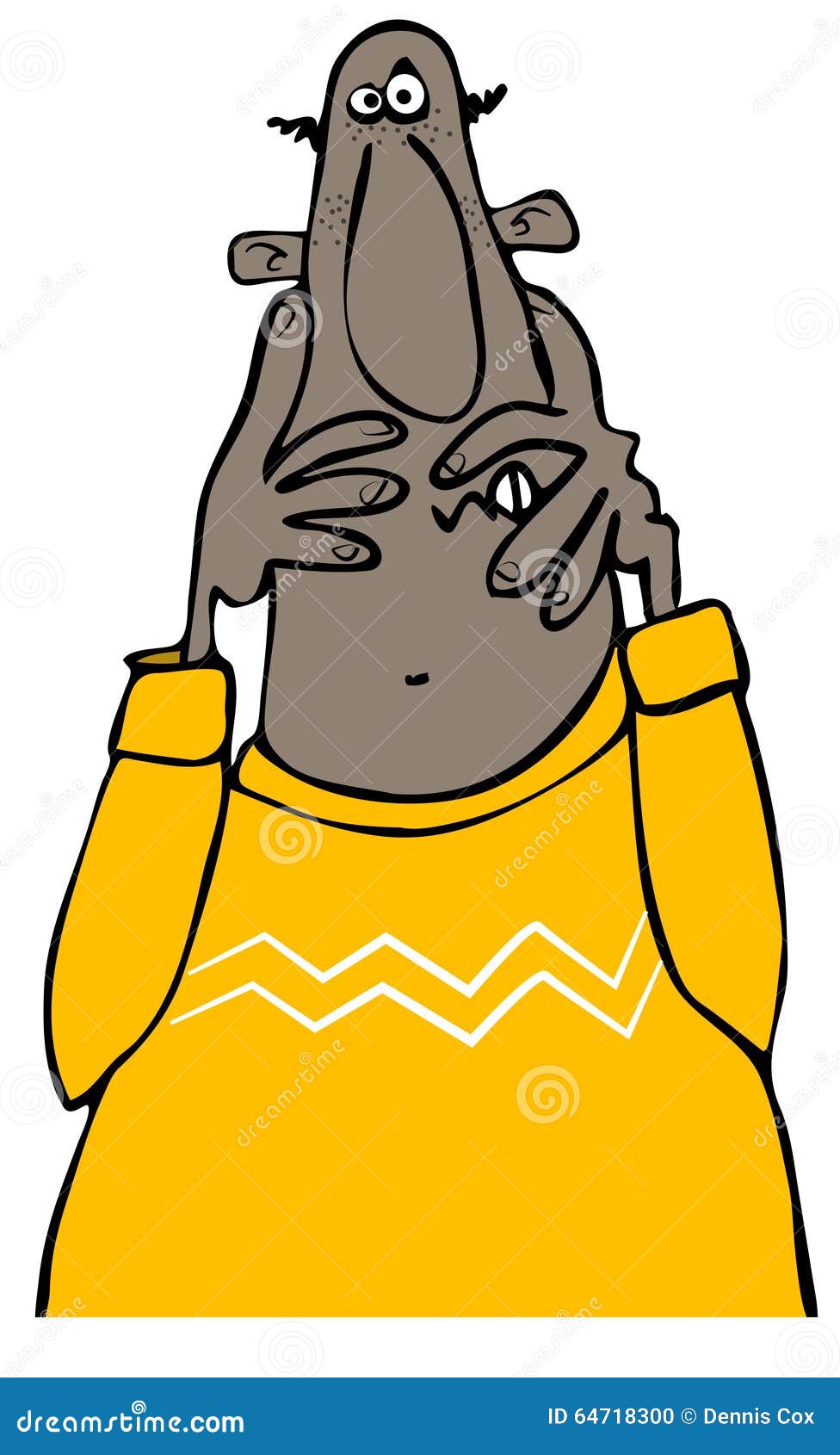 Homme Petrified illustration stock. Illustration du pétrifié - 64718300