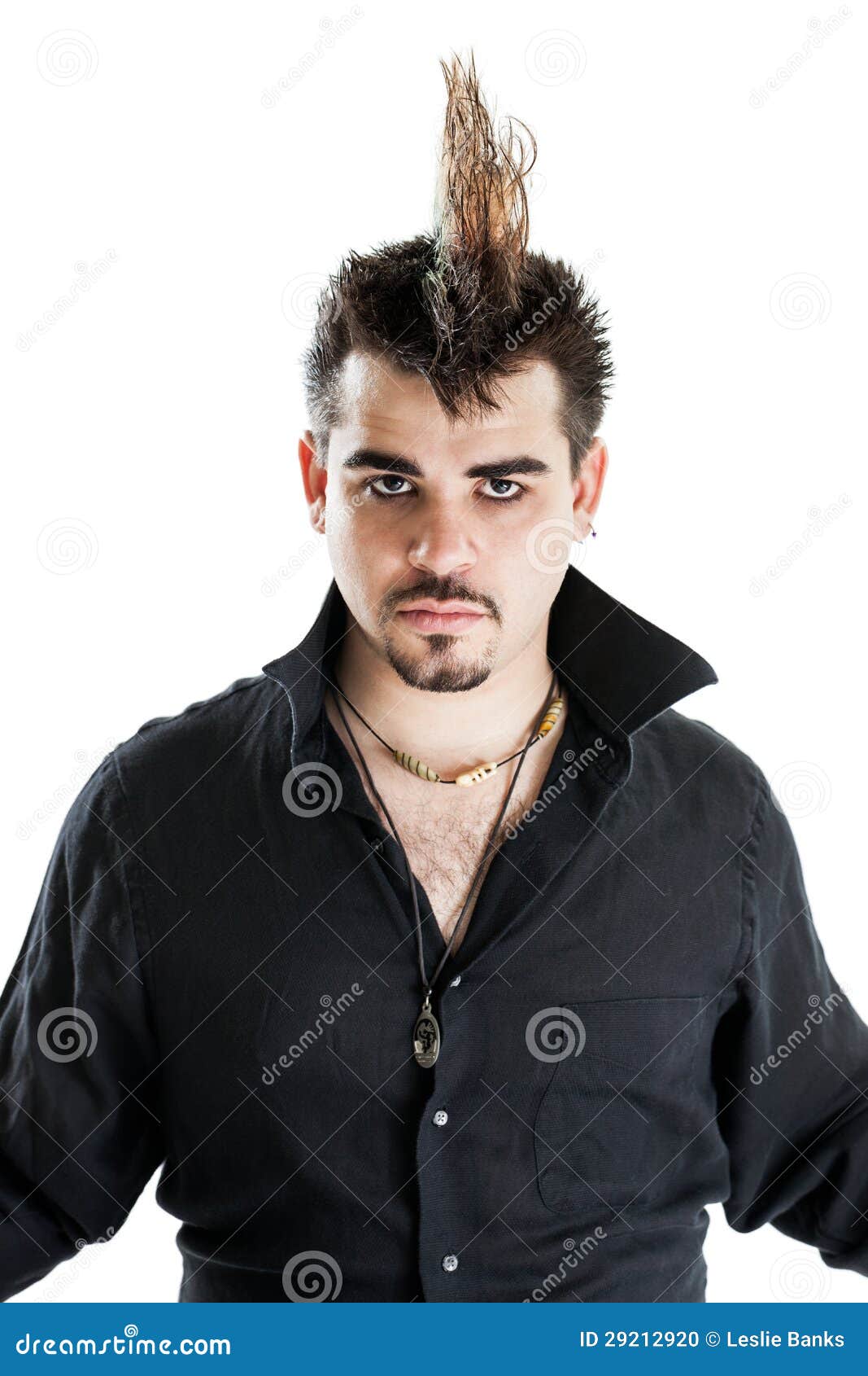 Homme Punk Avec La Coiffure De Mohawk Photo stock - Image du teint ...