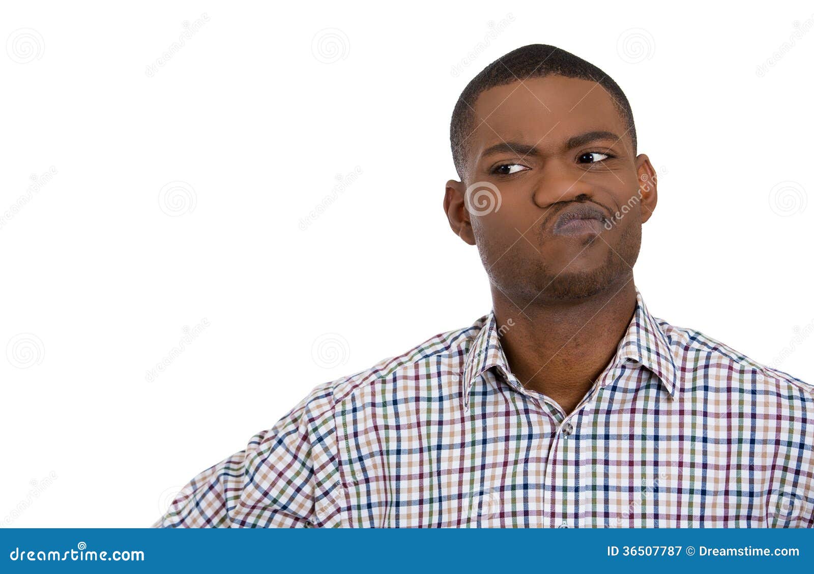 Homme sceptique image stock. Image du noir, douteux, contestable - 36507787