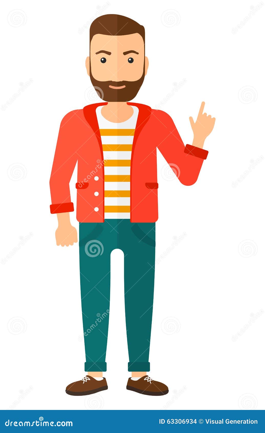 Homme Se Dirigeant Avec Son Index Illustration de Vecteur ...