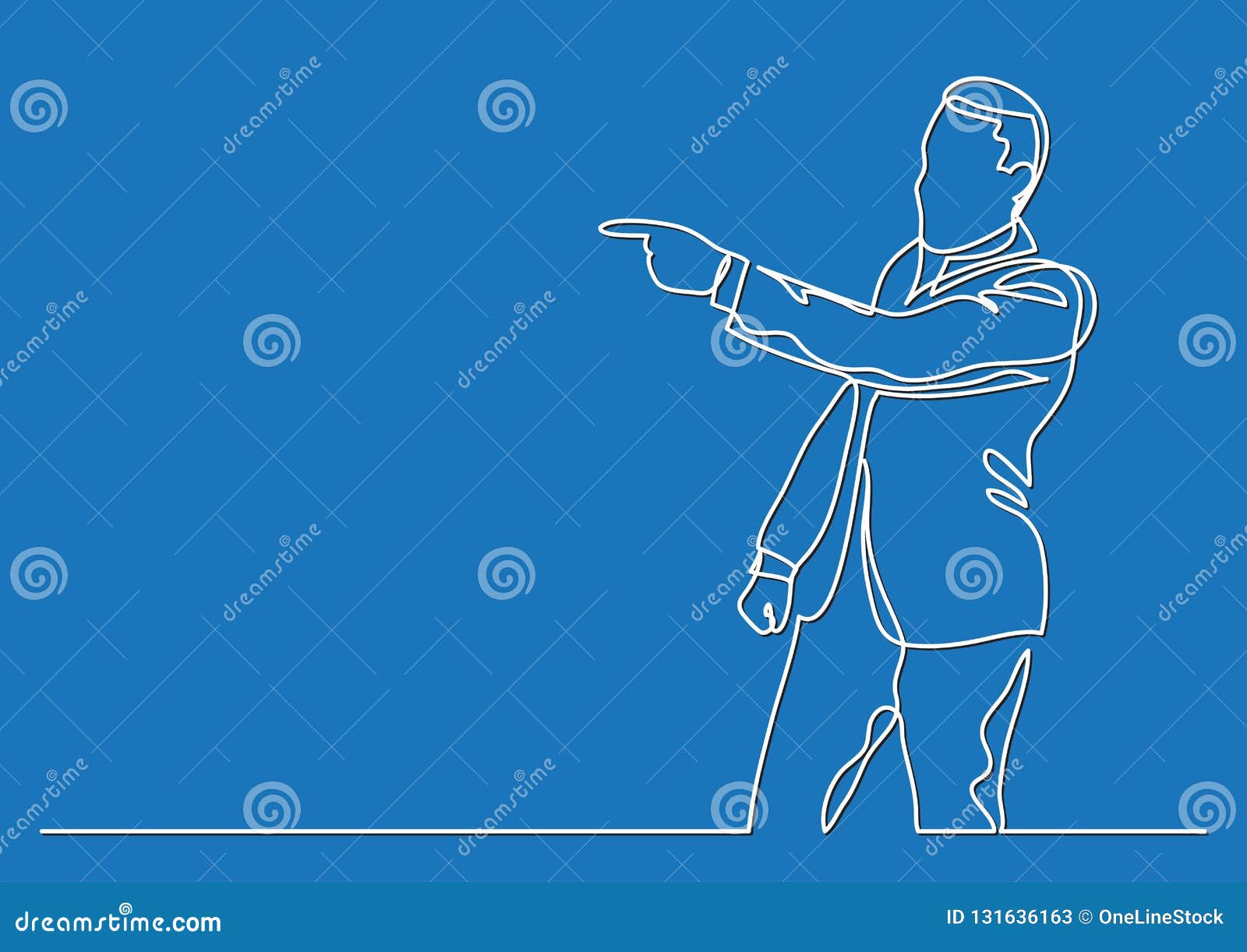 Homme Se Dirigeant - Dessin Au Trait Continu Illustration de Vecteur ...