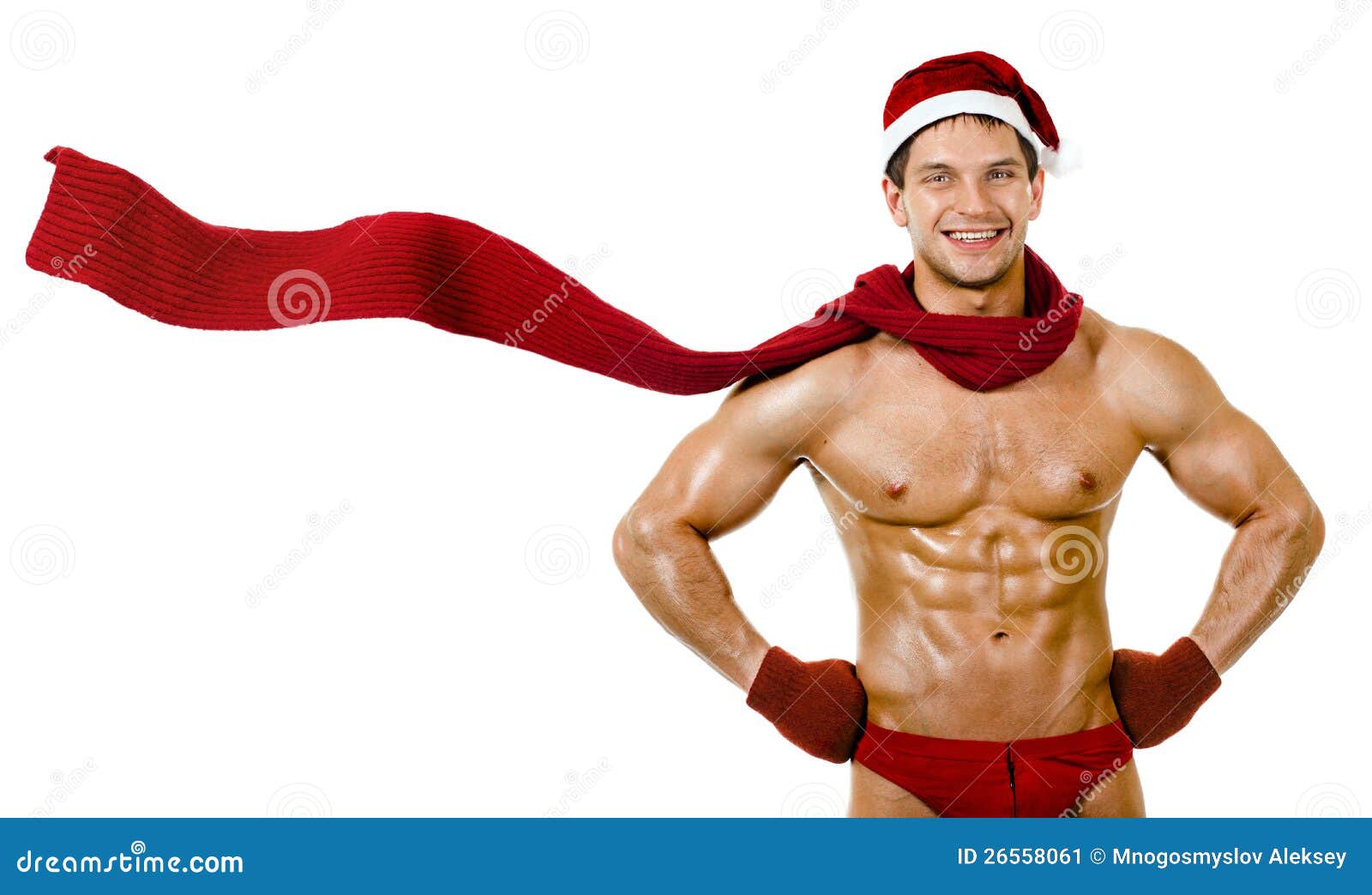 Homme Sexy Le Père Noël Image Stock Image Du Bronzé 26558061