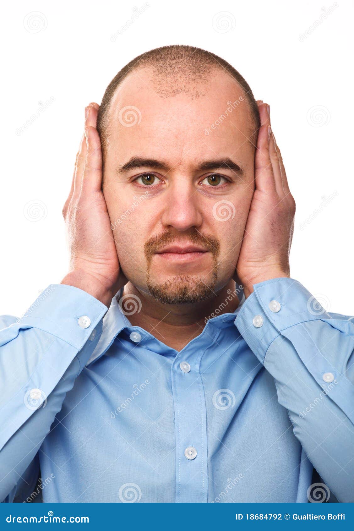 Homme sourd photo stock. Image du sourd, caucasien, oreilles - 18684792