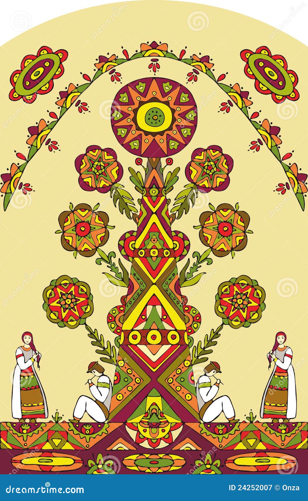 Homme Traditionnel De Fille D'arbre Illustration de Vecteur ...