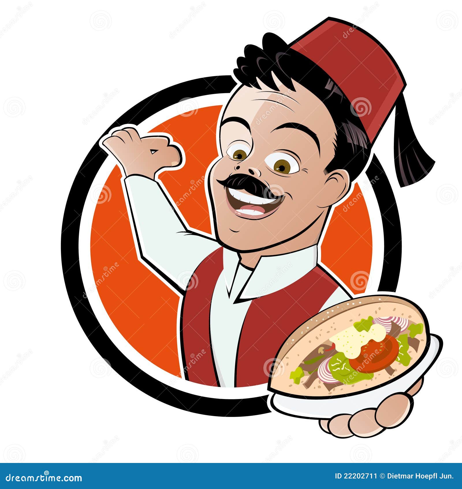 Homme turc avec Donair illustration de vecteur. Illustration du europe ...