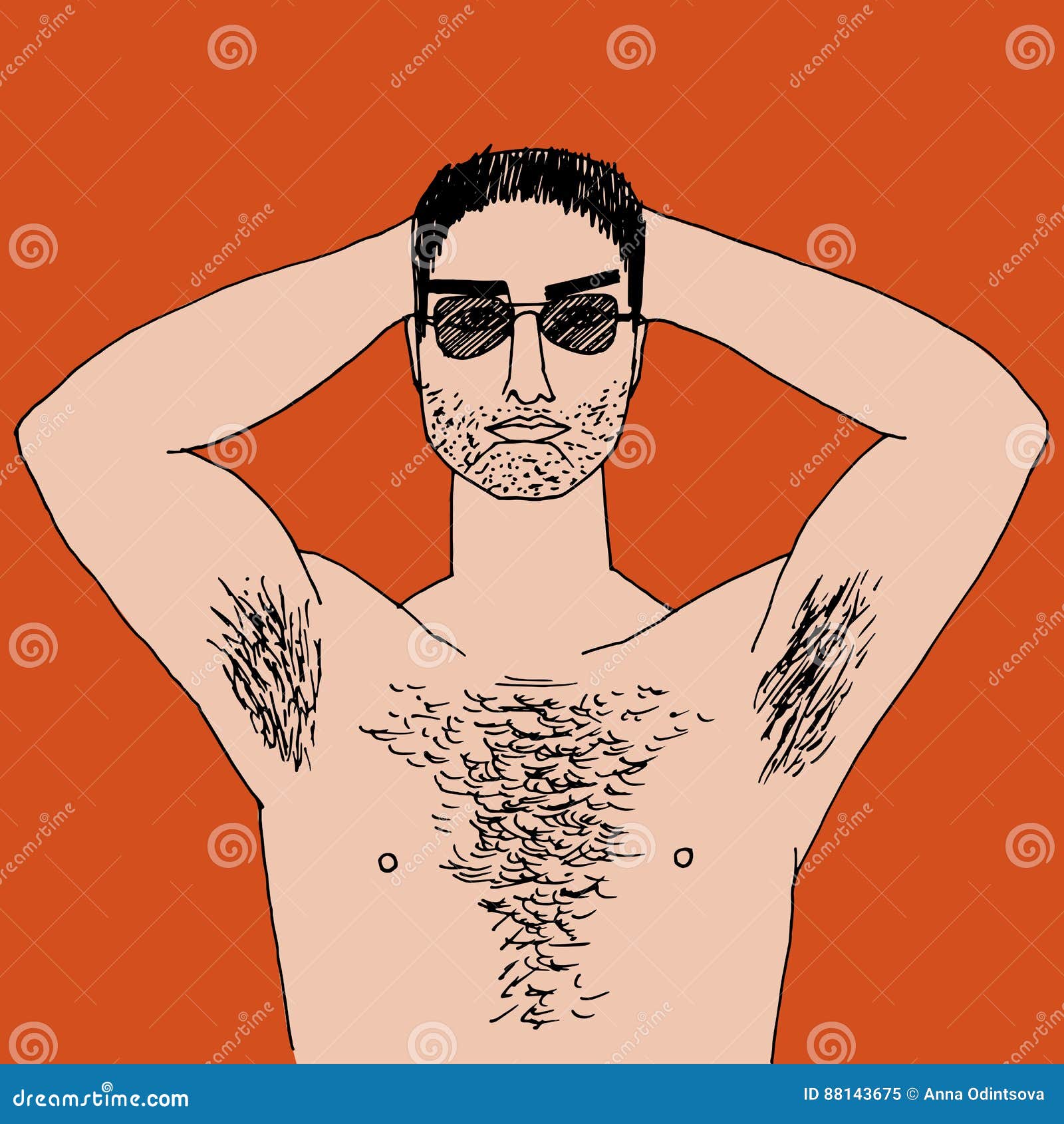 Homme velu illustration de vecteur. Illustration du beau - 88143675