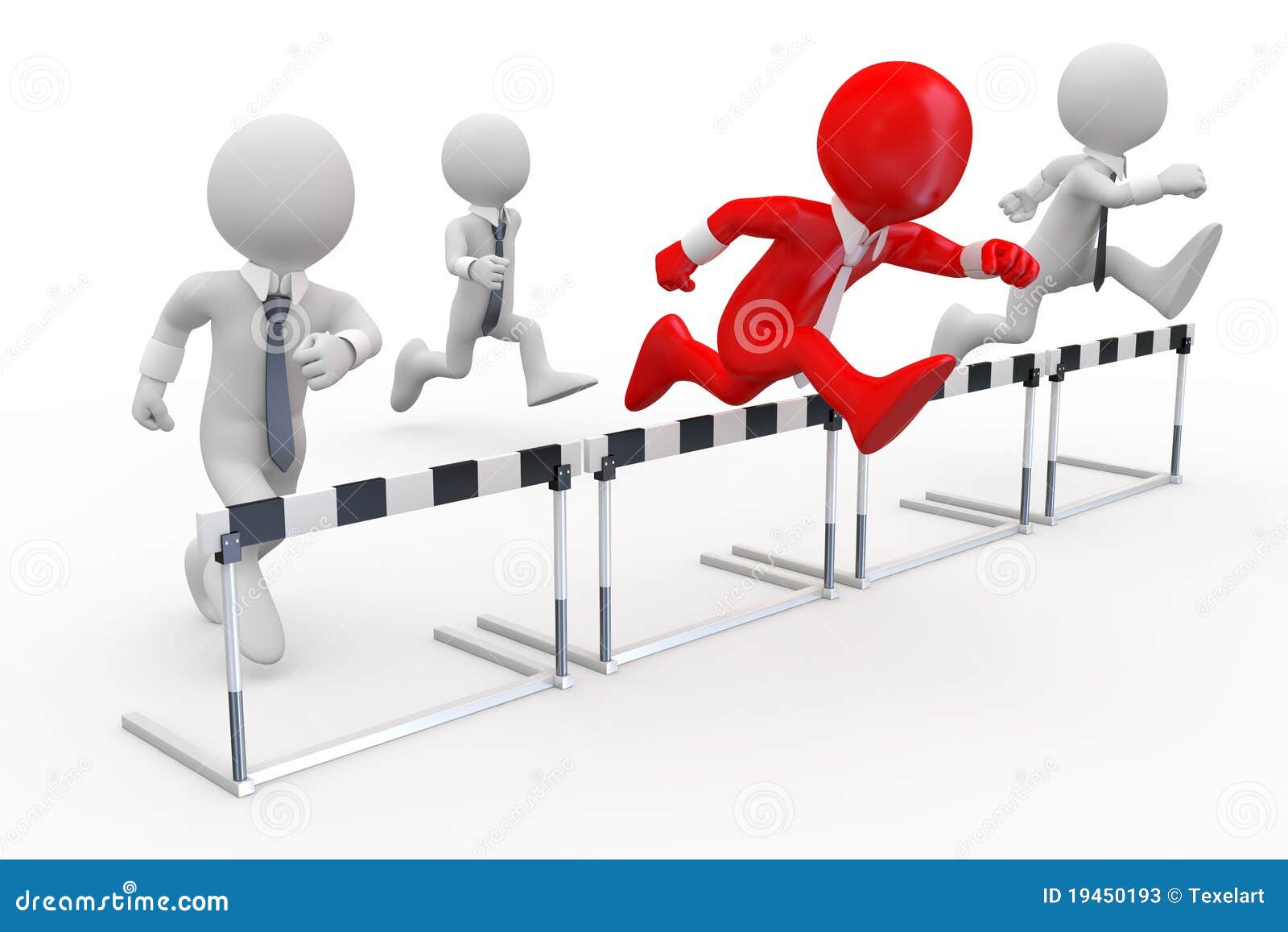 Hommes D'affaires Dans Un Chemin D'obstacle Illustration Stock ...