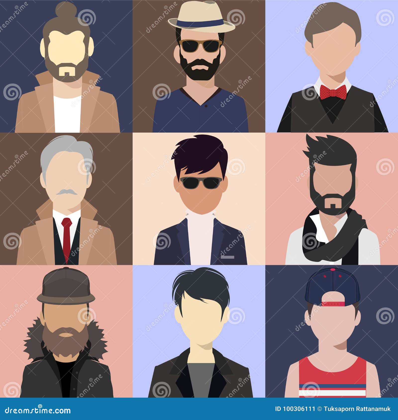 Hommes d'avatar illustration de vecteur. Illustration du positionnement ...