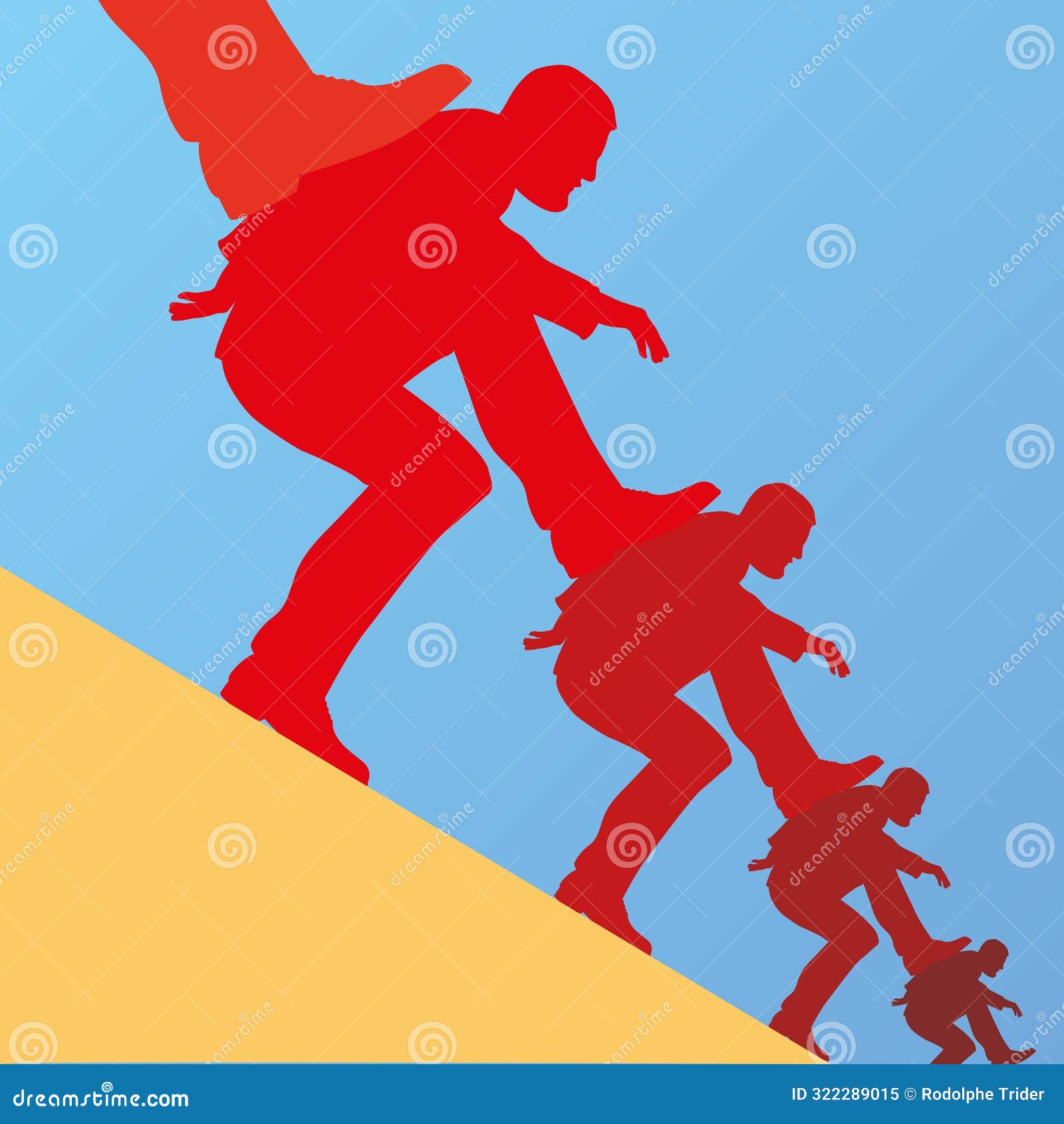 Concept Of Corporate Hierarchy And Abuse Of Power. Vector Illustration ...