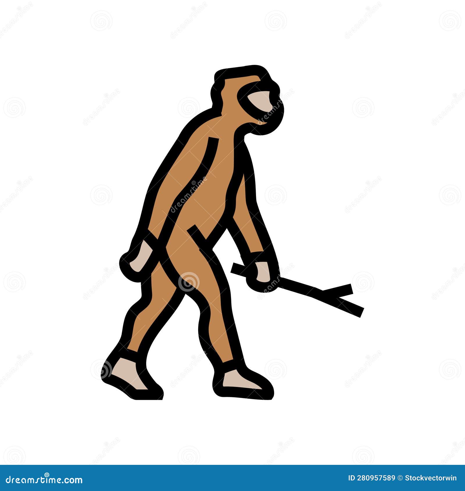 Erectus Human Evolution Color Icon Vector Illustration Stock Vector ...