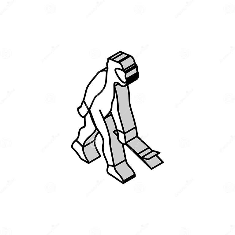 Erectus Human Evolution Isometric Icon Vector Illustration Stock Vector ...