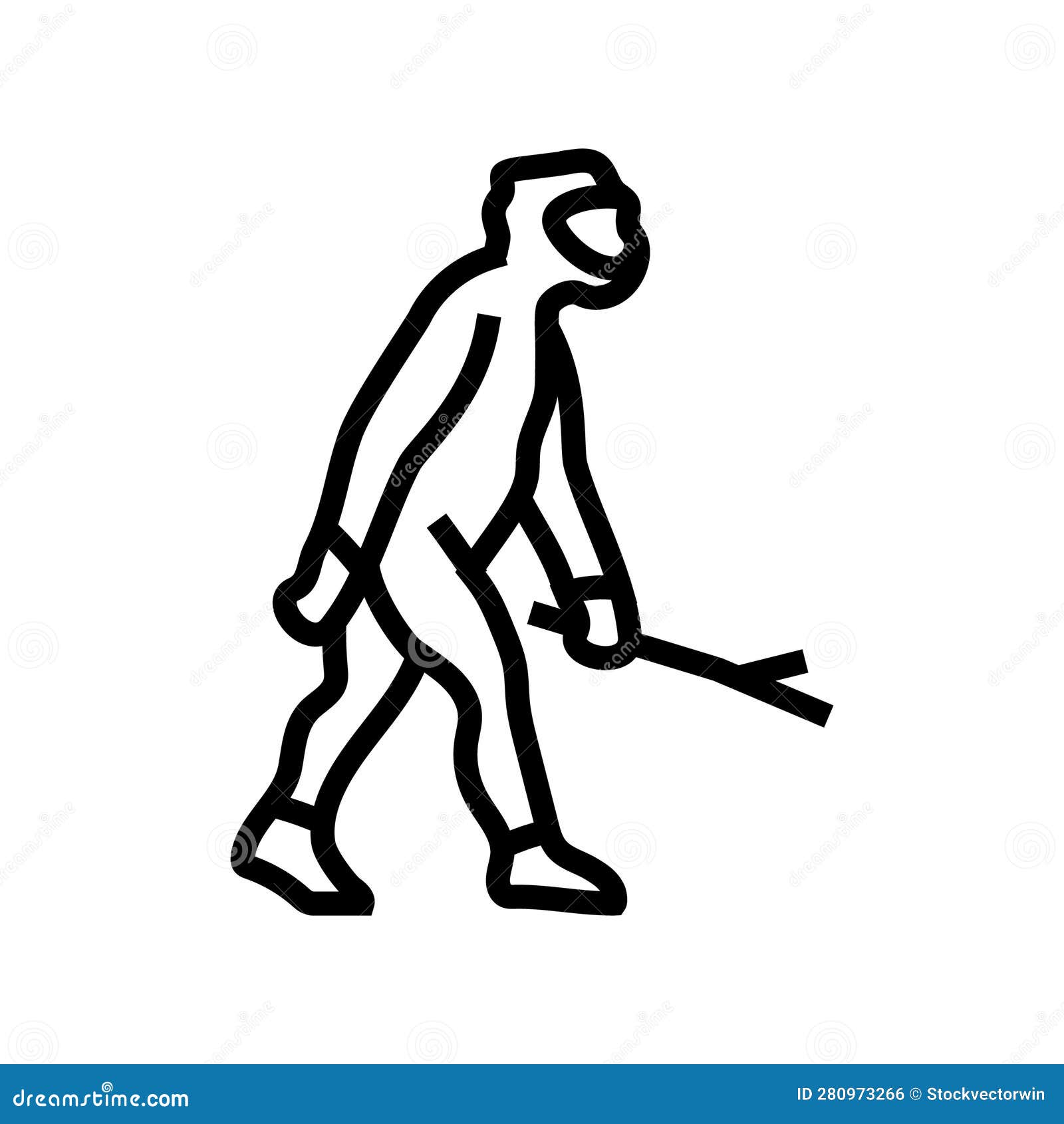 Homo Erectus Human Evolution Line Icon Illustration | CartoonDealer.com ...