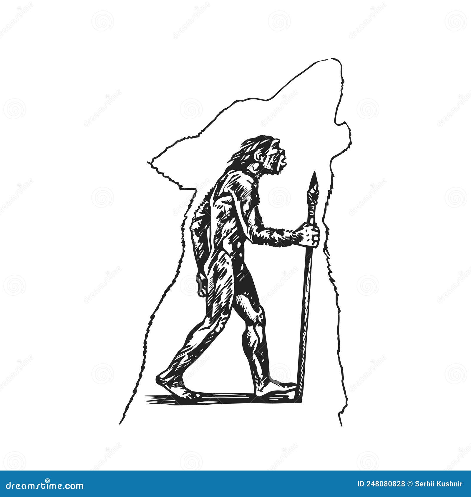 Erectus. View from the Side Stock Vector - Illustration of sapiens ...