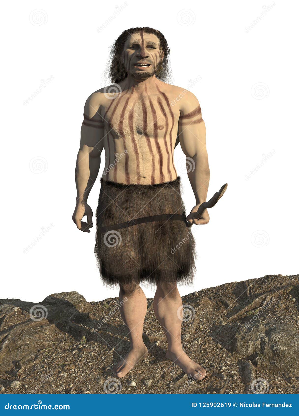 Neanderthal stock illustration. Illustration of prehistoric - 125902619