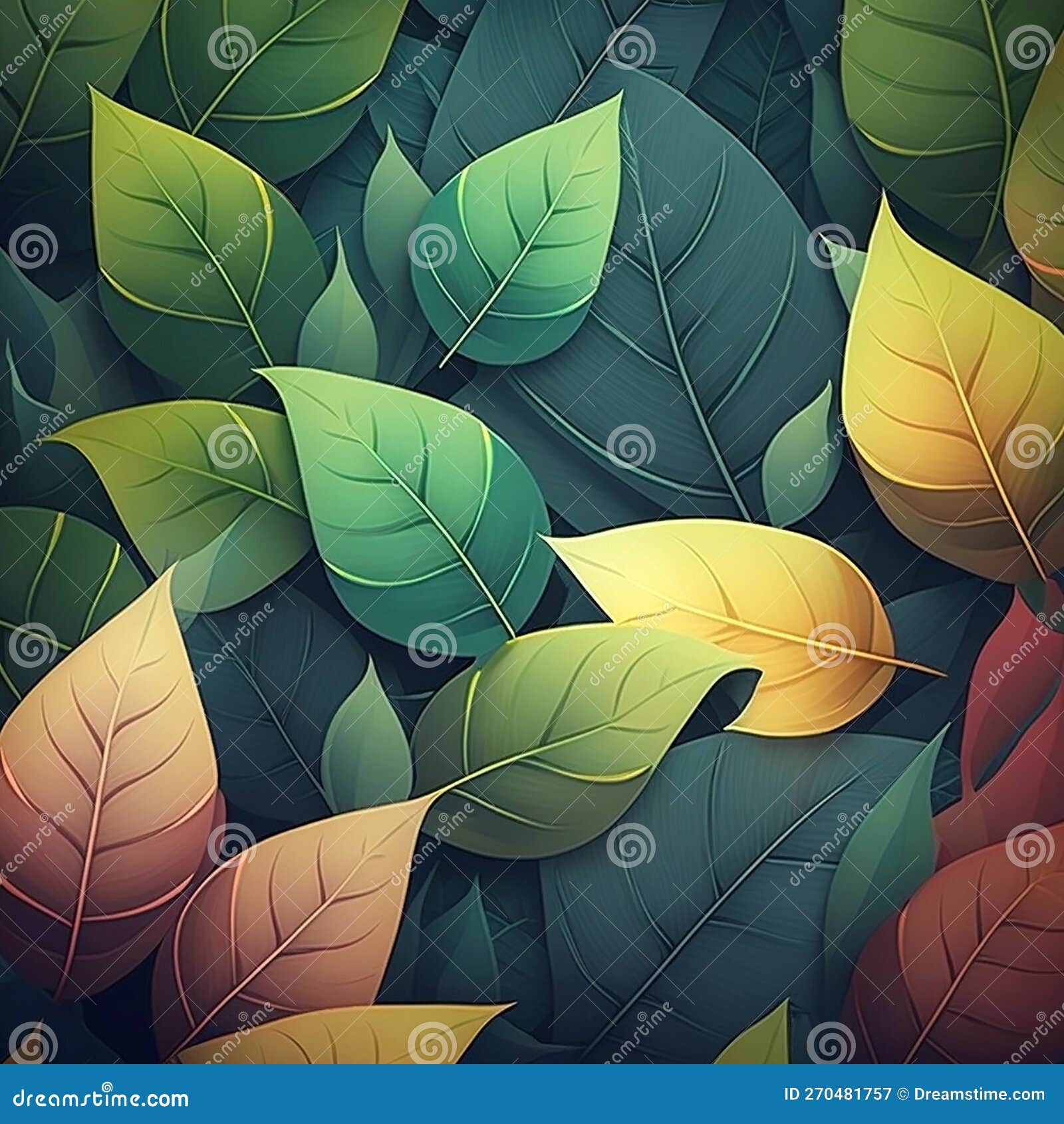 Homogeneous Background, Pattern with Beautiful Leaves Stock ...