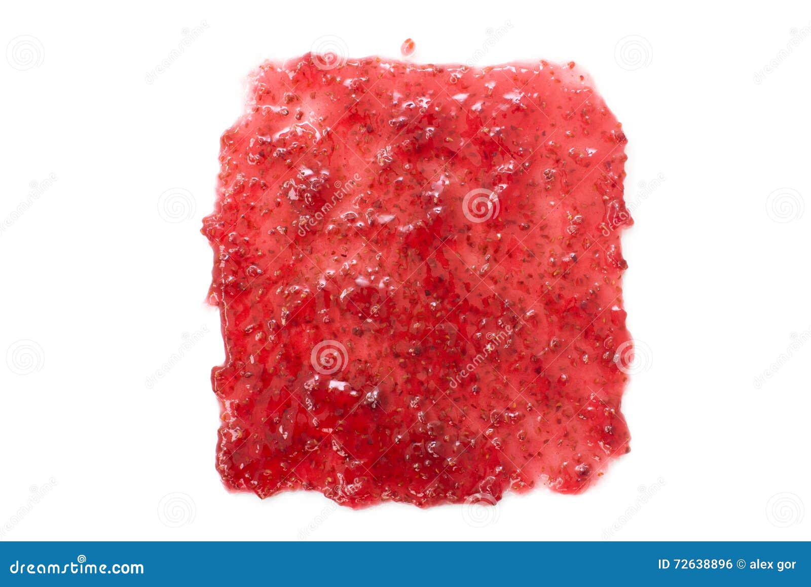 Homogeneous Mass Raspberry Jam Rectangular, Flat Top View, Isolated on ...