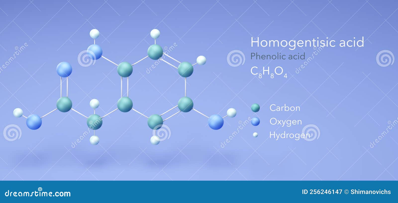 Homogentisic Acid, Molecular Structures, Phenolic Acid, 3d Model ...