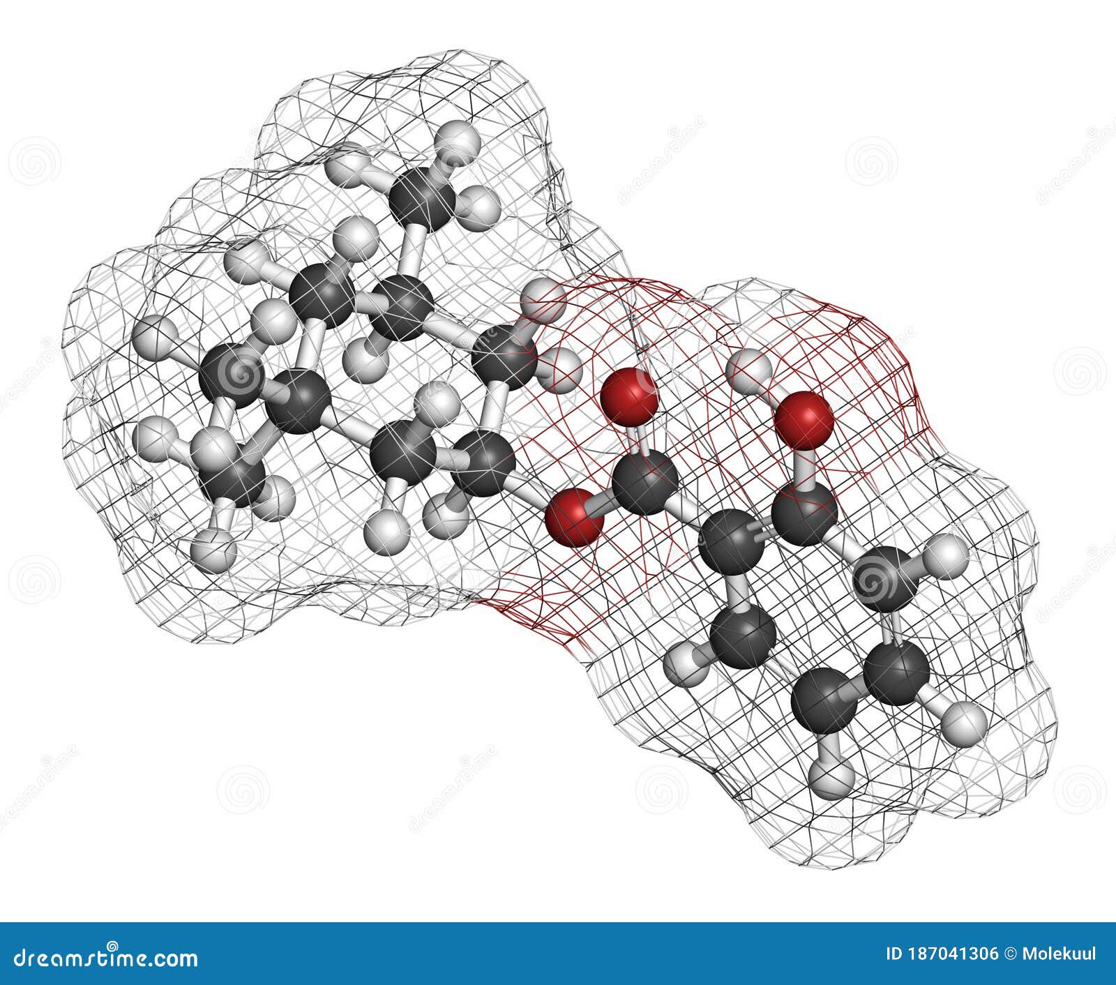 Homosalate Sunscreen Molecule (UV Filter). Atoms are Represented As ...