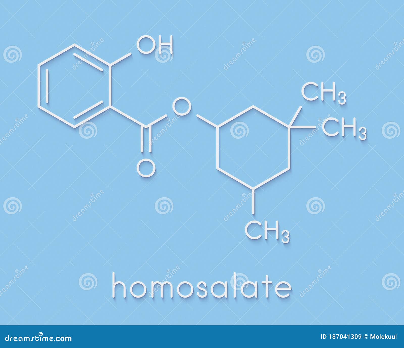 Homosalate Sunscreen Molecule UV Filter. Skeletal Formula. Stock ...