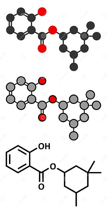 Homosalate Sunscreen Molecule (UV Filter Stock Vector - Illustration of ...