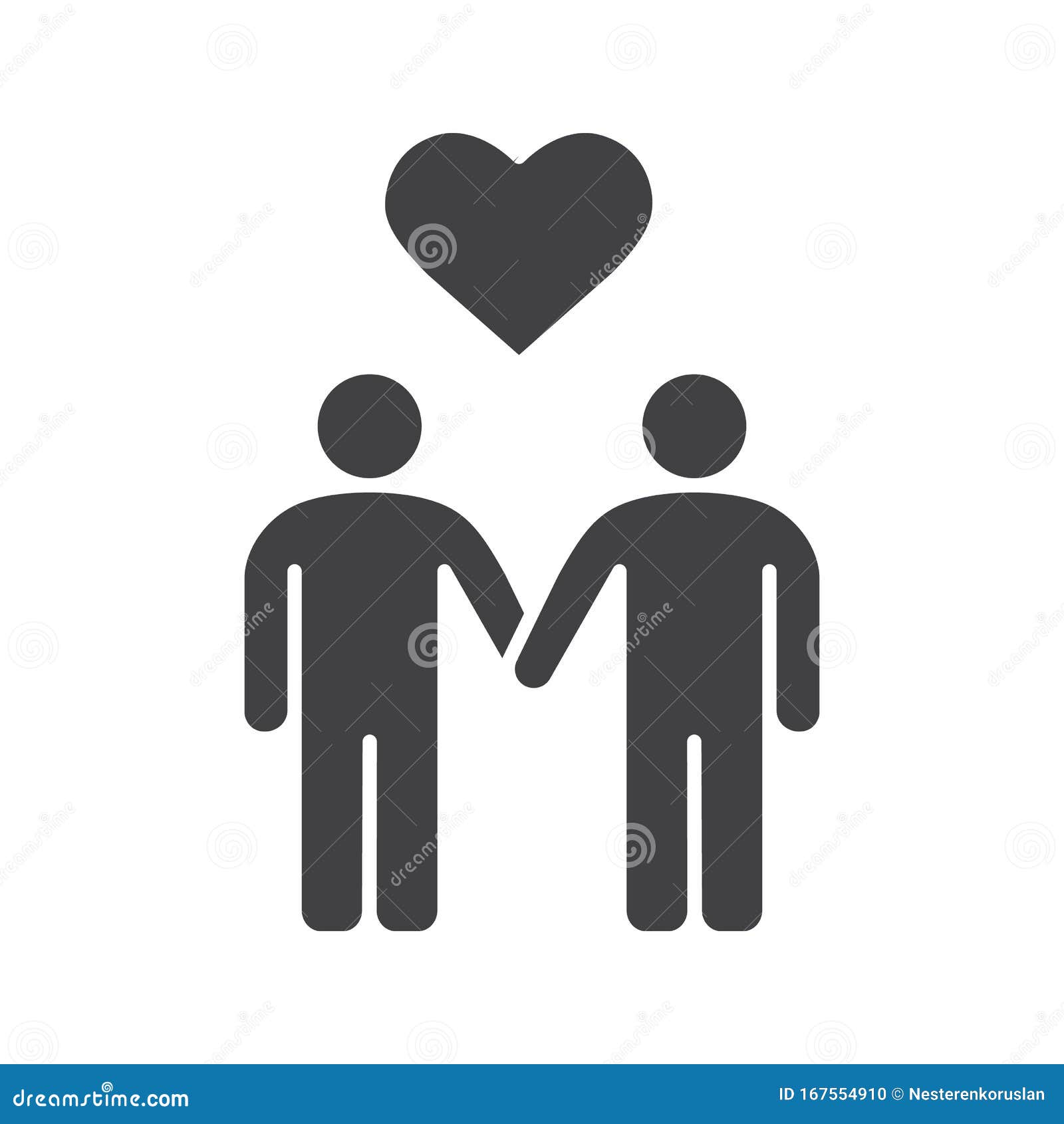 Homosexual Couple Glyph Icon Stock Vector Illustration Of Logotype