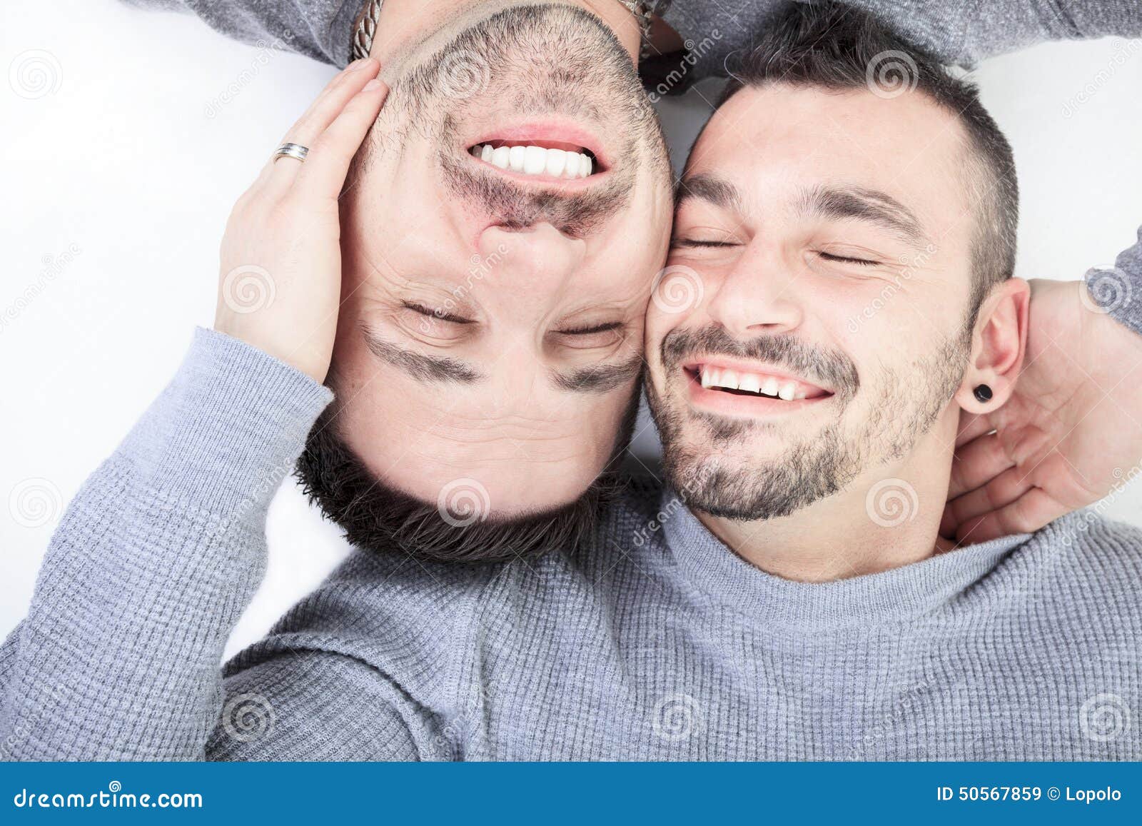 A Homosexual Couple Over a White Background Stock Image - Image of ...