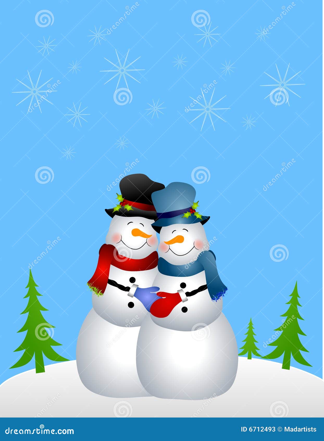 Homosexual Snowman Couple stock illustration. Illustration of together ...