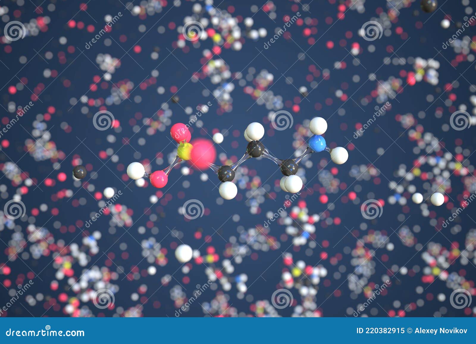 Homotaurine Molecule, Scientific Molecular Model, 3d Rendering Stock ...
