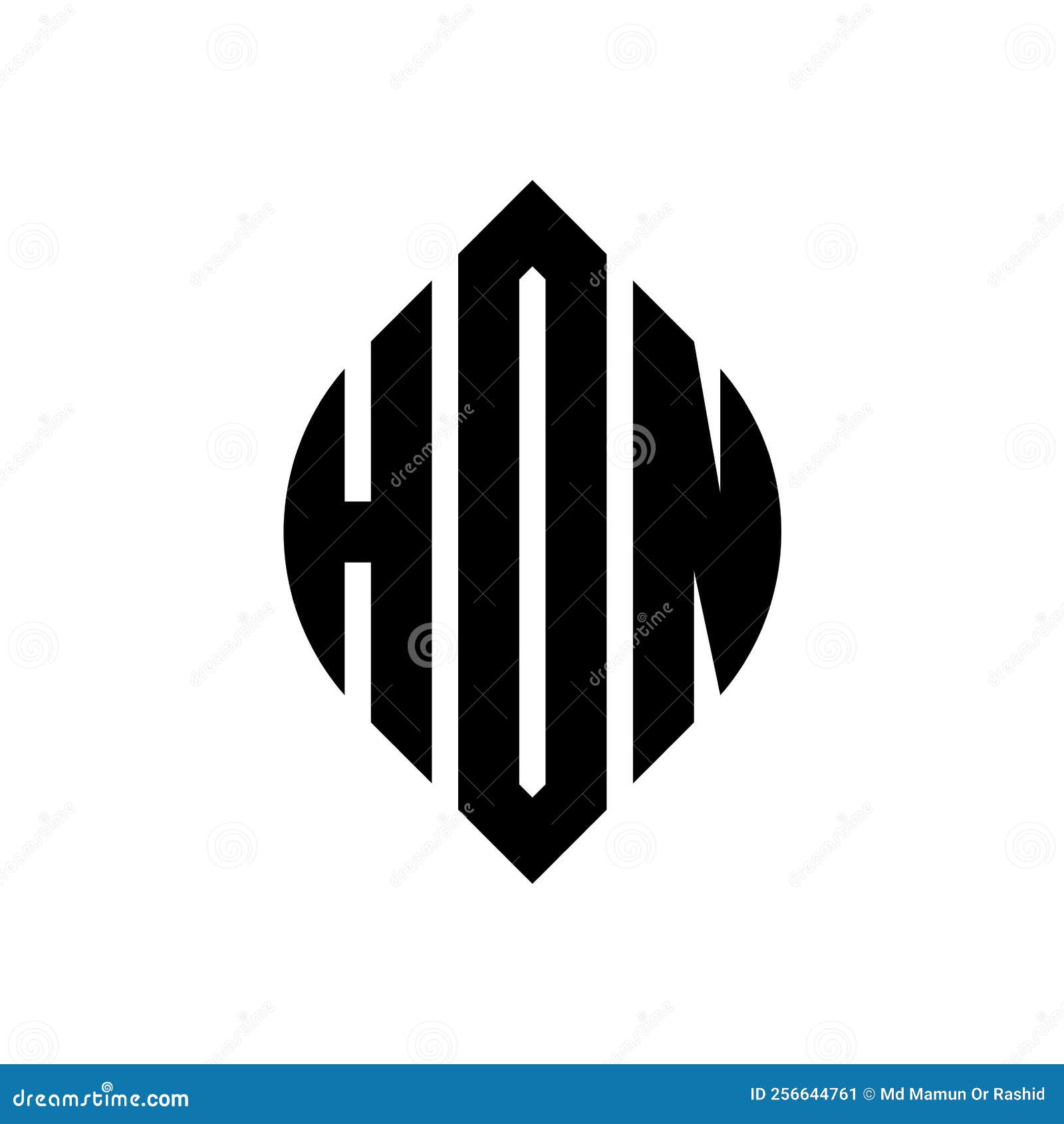 HON Circle Letter Logo Design With Circle And Ellipse Shape. HON ...