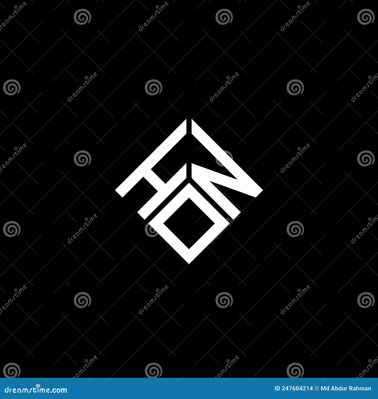 HON Letter Logo Design On Black Background. HON Creative Initials ...