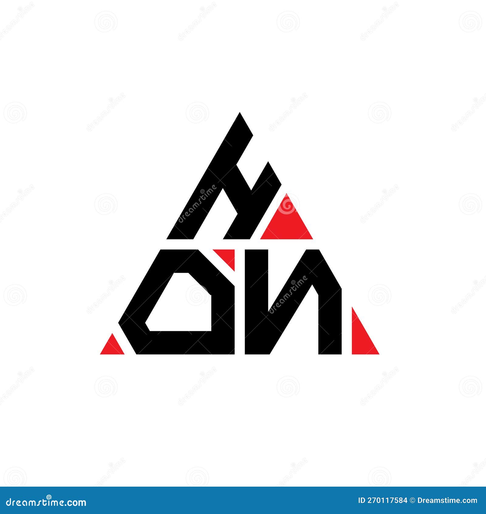 HON Triangle Letter Logo Design with Triangle Shape. HON Triangle Logo ...