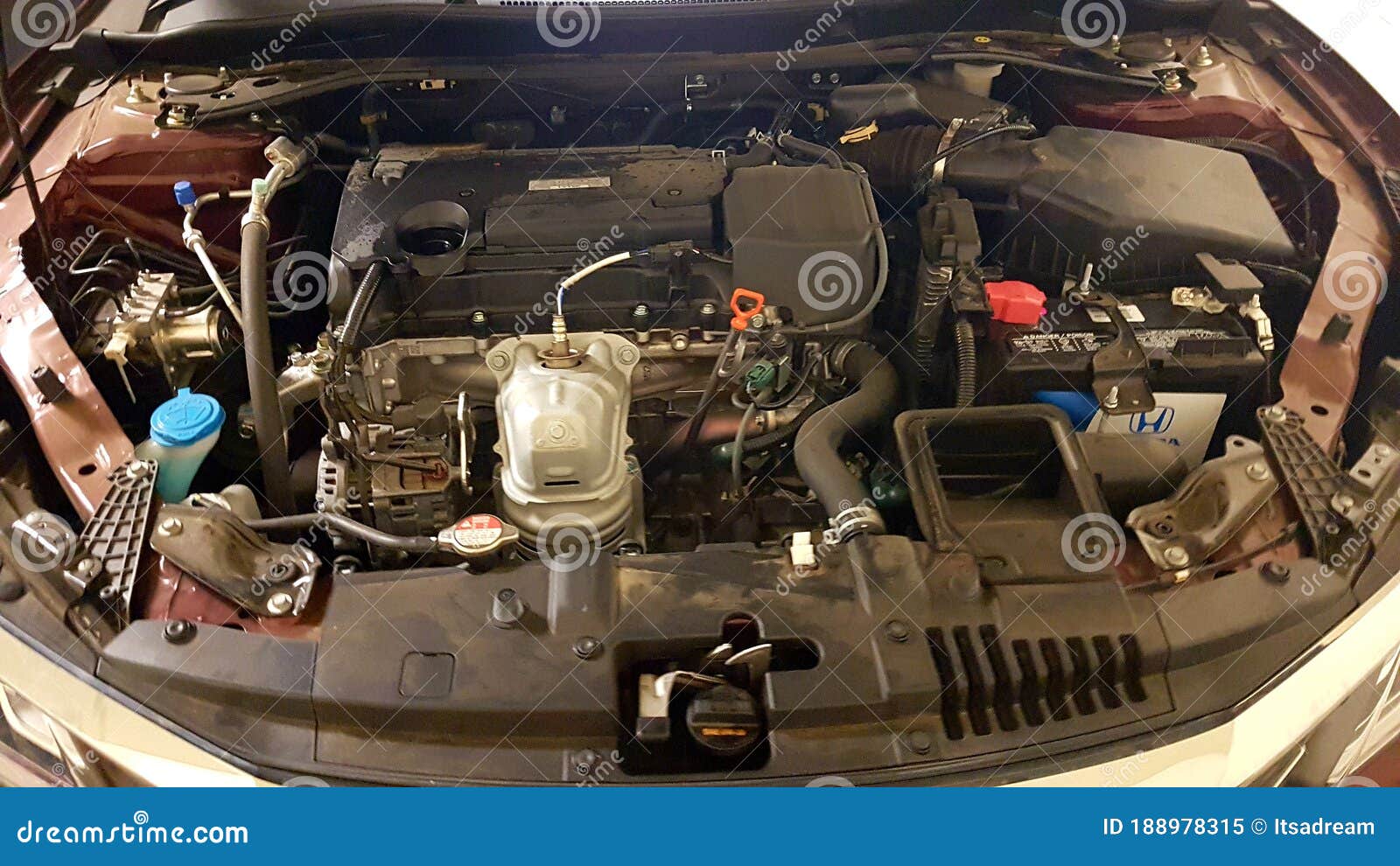 Honda Accord engine editorial image. Image of look, pipe - 188978315