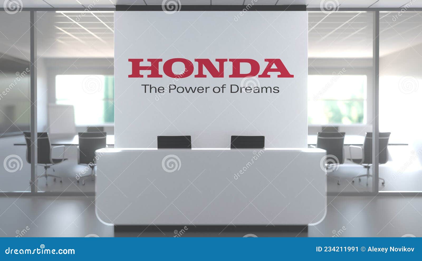 HONDA Logo Above Reception Desk in the Modern Office, Editorial ...