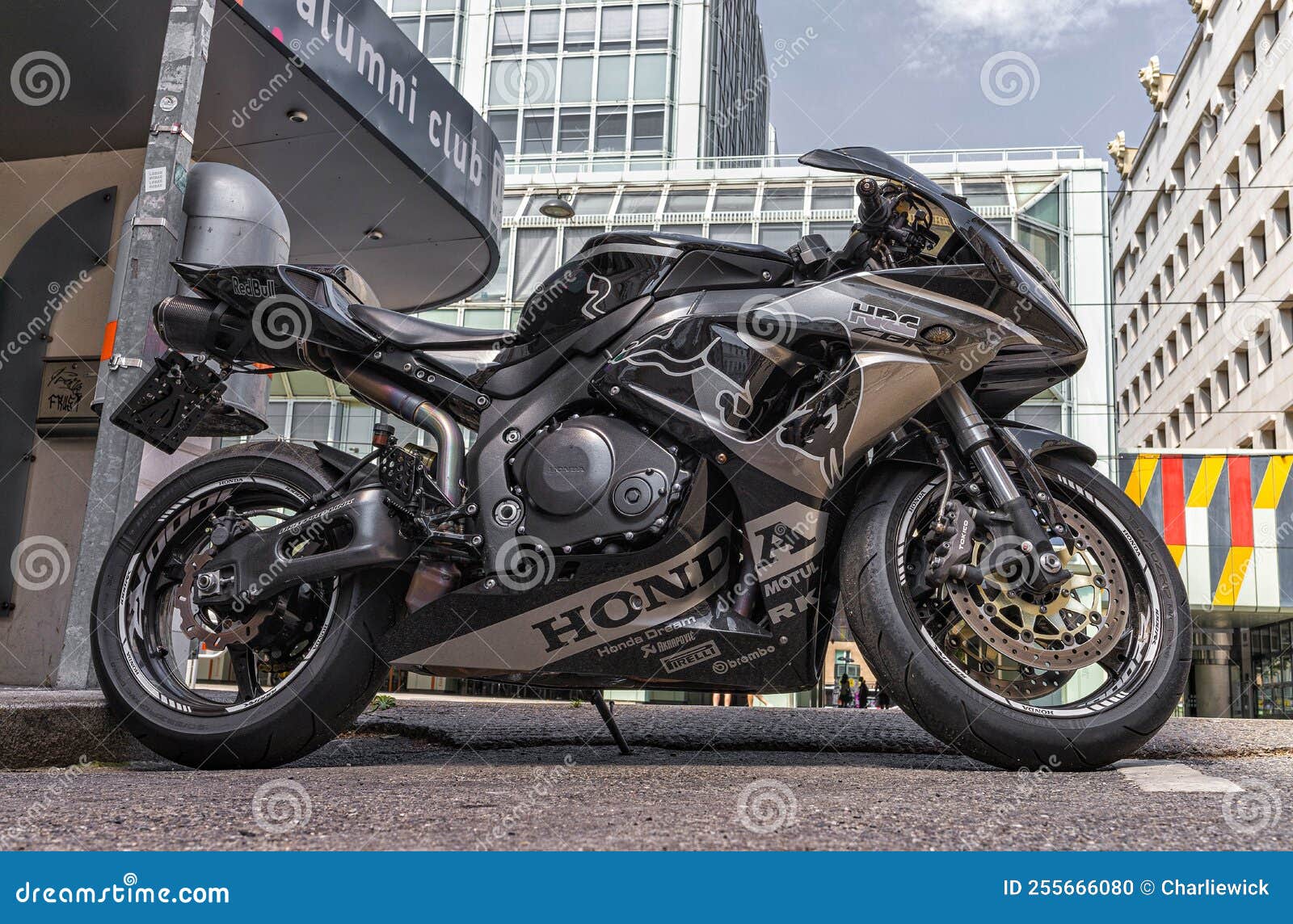 Honda Racing Motorcycle with Red Bull Design. Editorial Image - Image ...