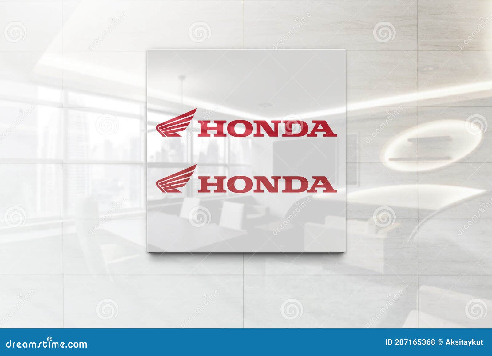 Honda Logo On Glossy Wall Texture Editorial Image | CartoonDealer.com ...