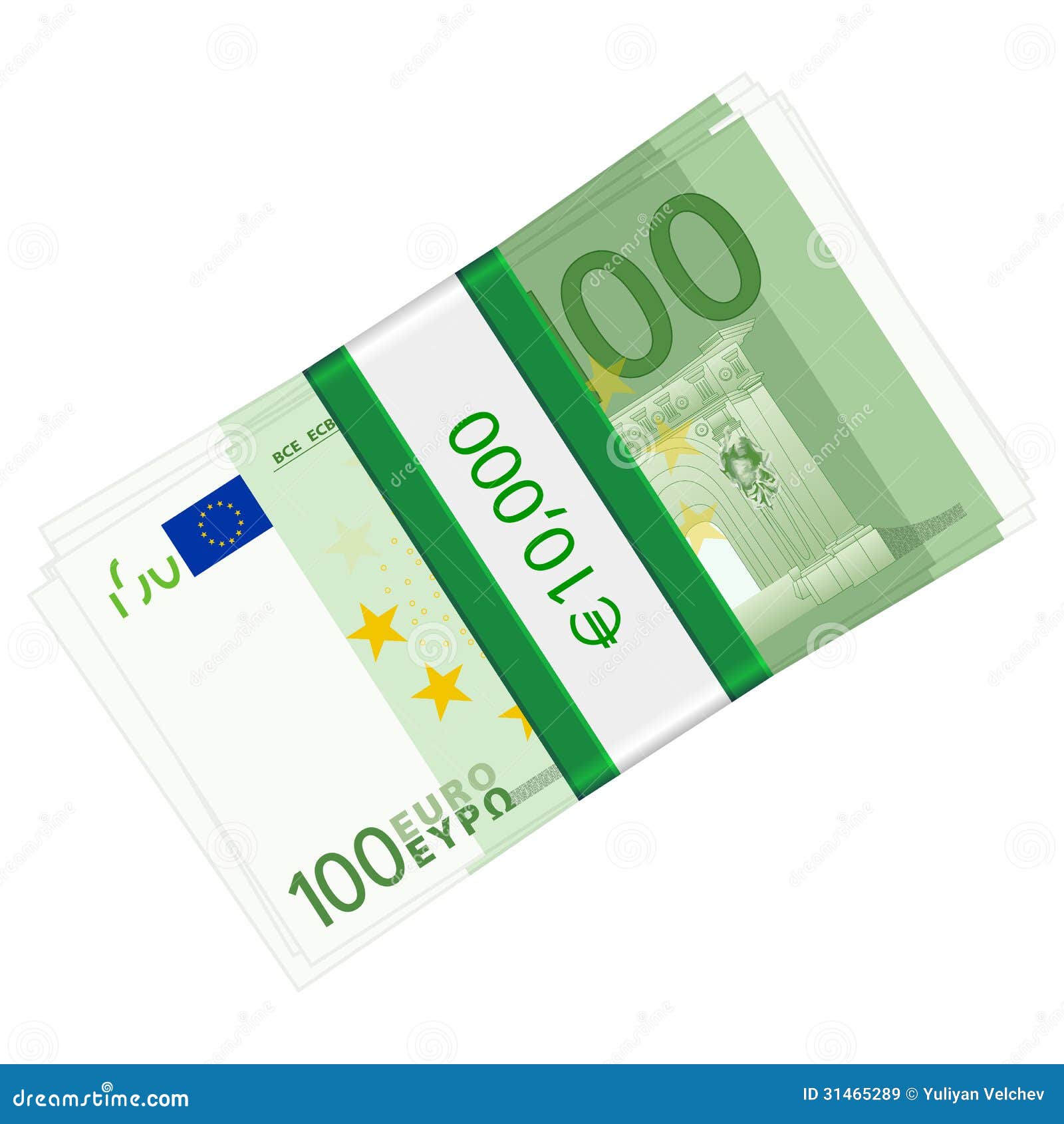Honderd euro pak vector illustratie. Illustration of bankbiljet - 31465289