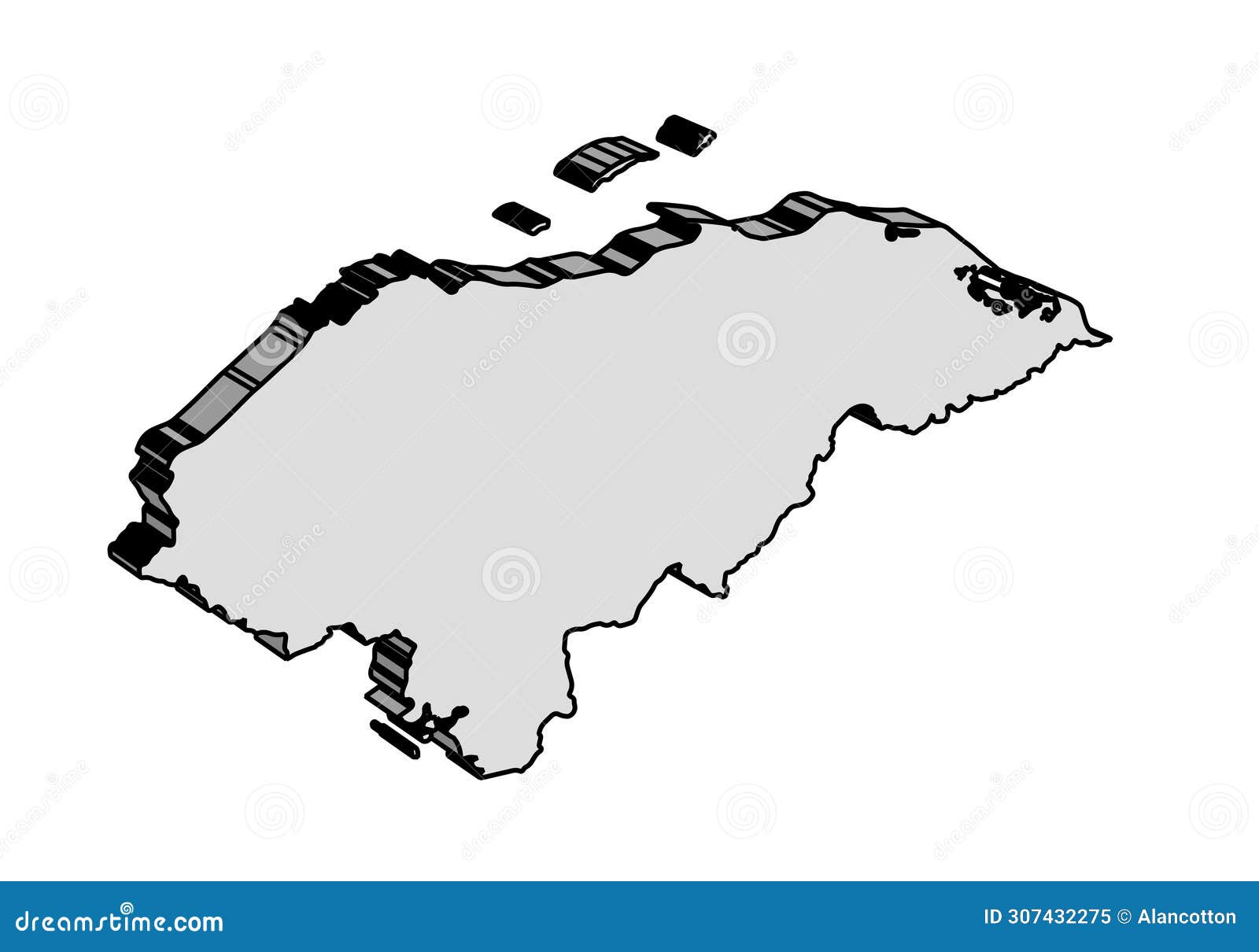 Honduras Map, Black And White Detailed Outline Regions Of The Country ...
