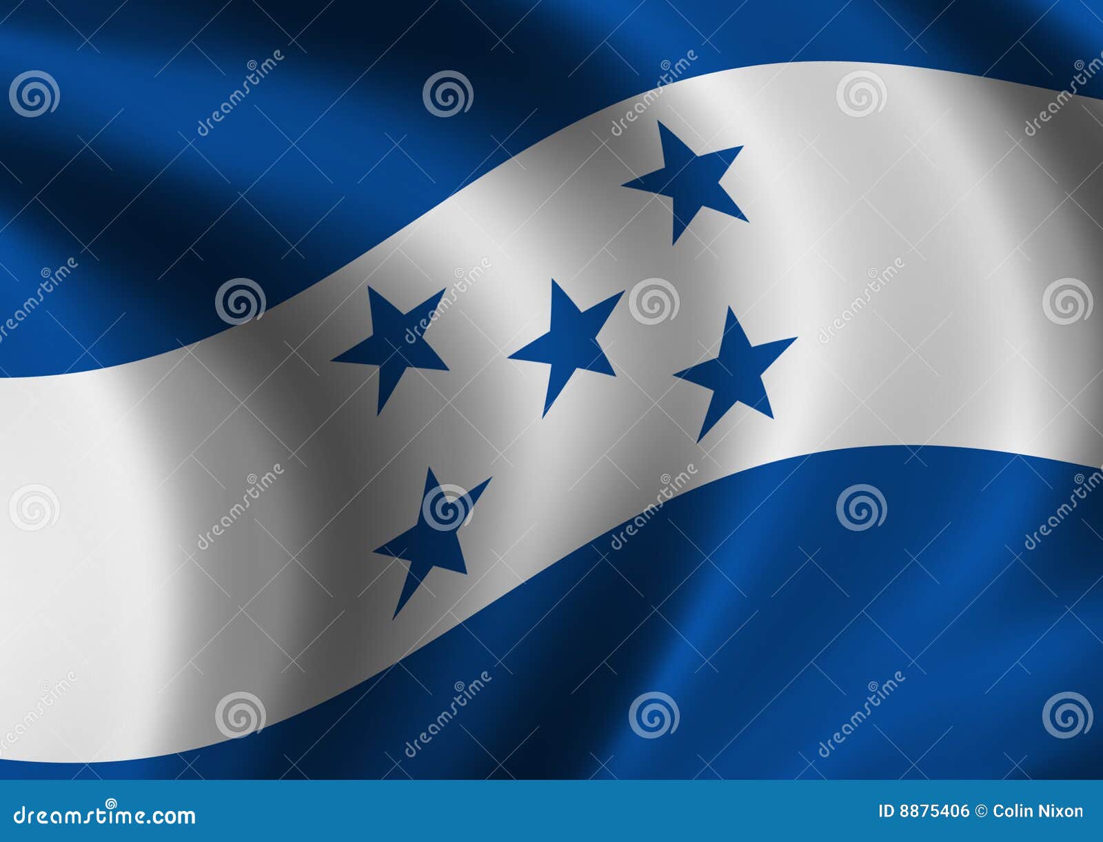 Honduras - Flag of - Close Up Stock Illustration - Illustration of land ...