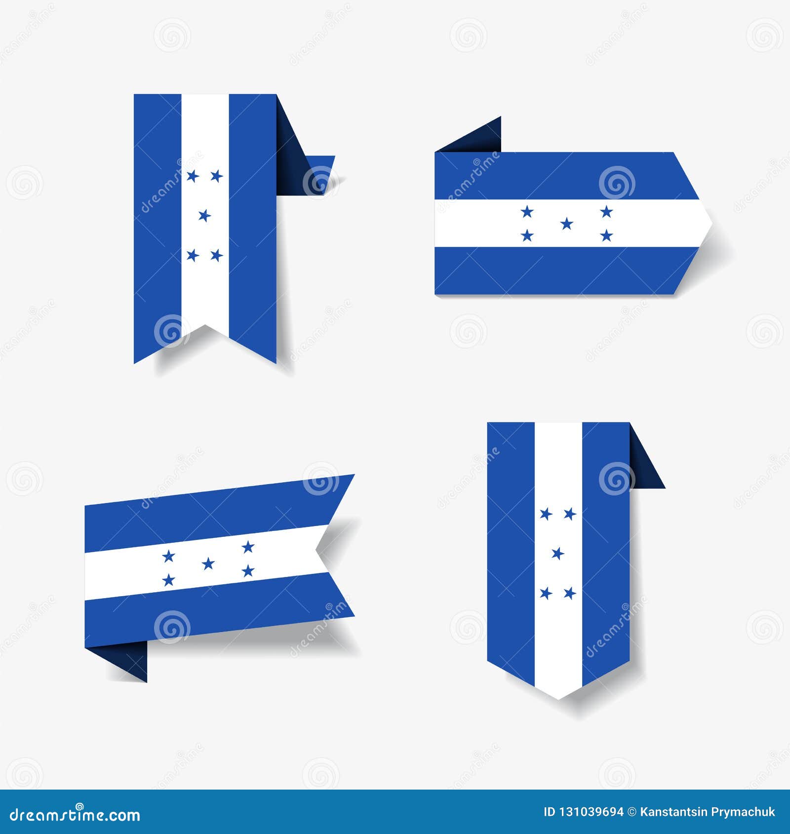 Honduras Flag Stickers and Labels. Vector Illustration. Stock Vector ...