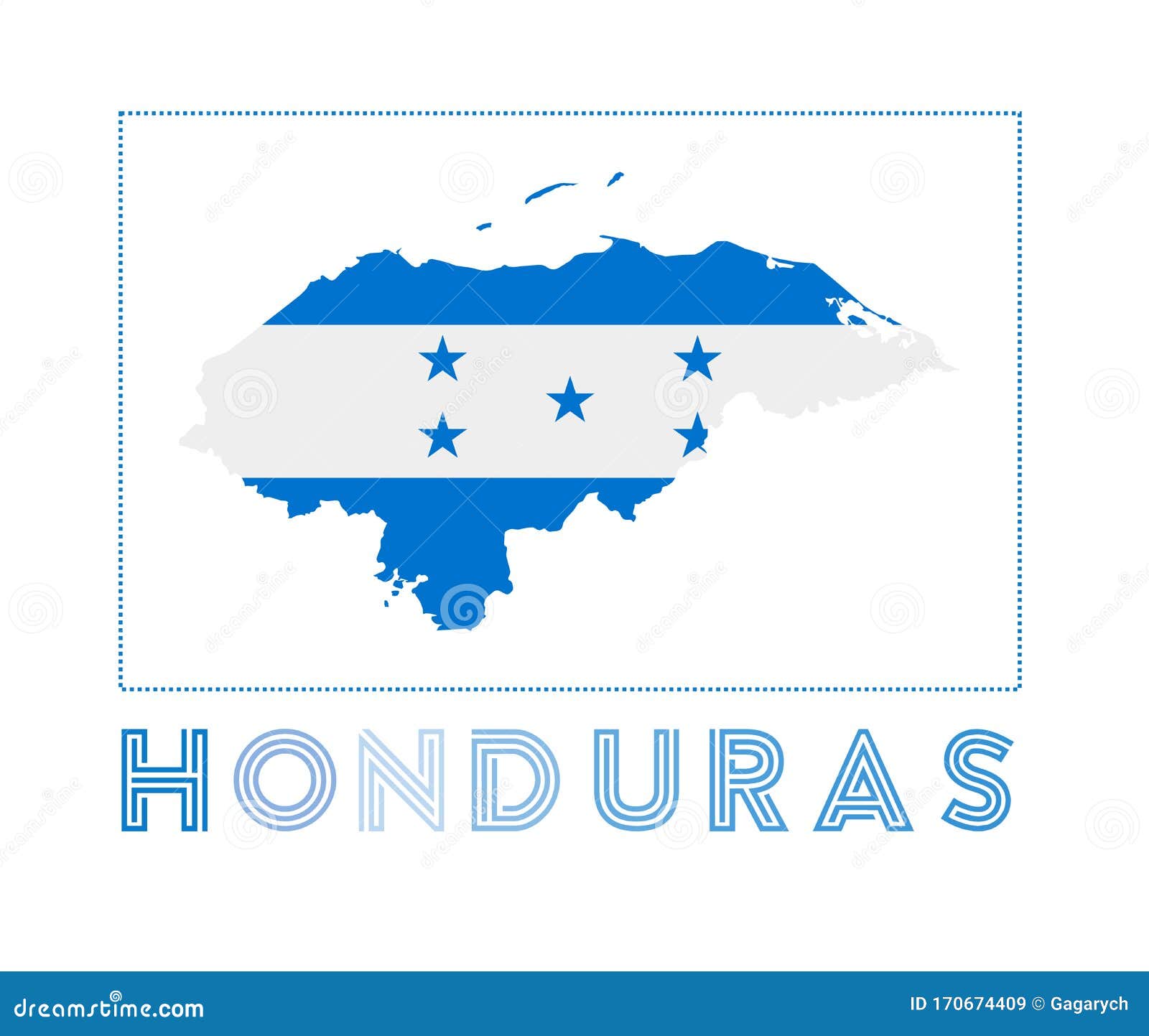 Honduras Logo. Map of Honduras with Country Name. Stock Vector ...