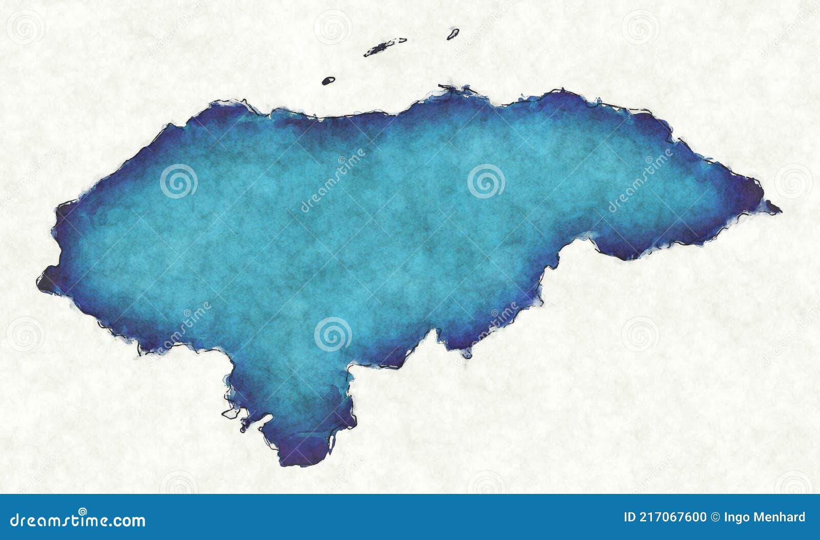 Honduras Drawn On Gray Map. Cartoon Vector | CartoonDealer.com #84659045