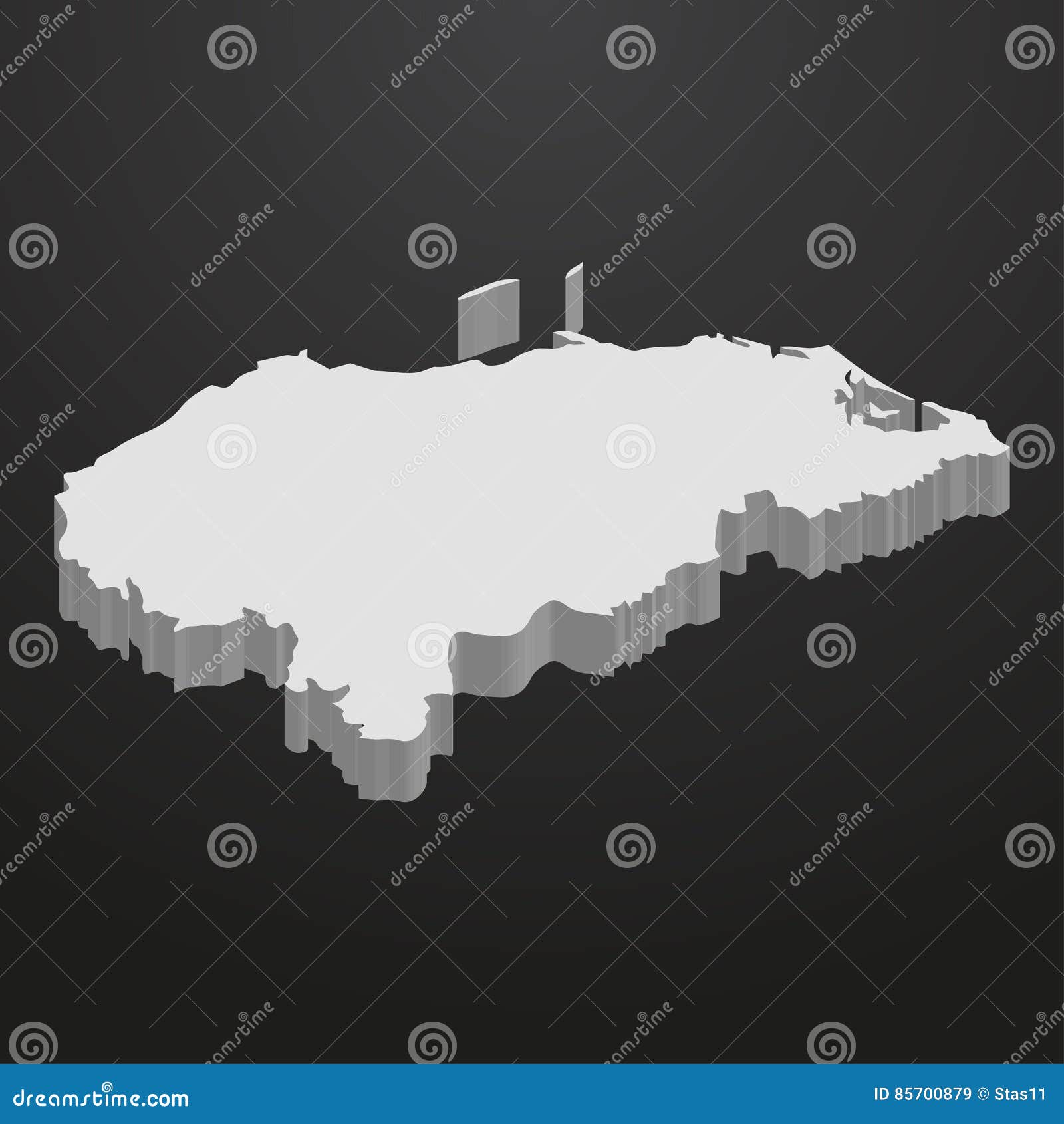 Honduras Map Of Black Contour Curves On White Background Of Vector ...
