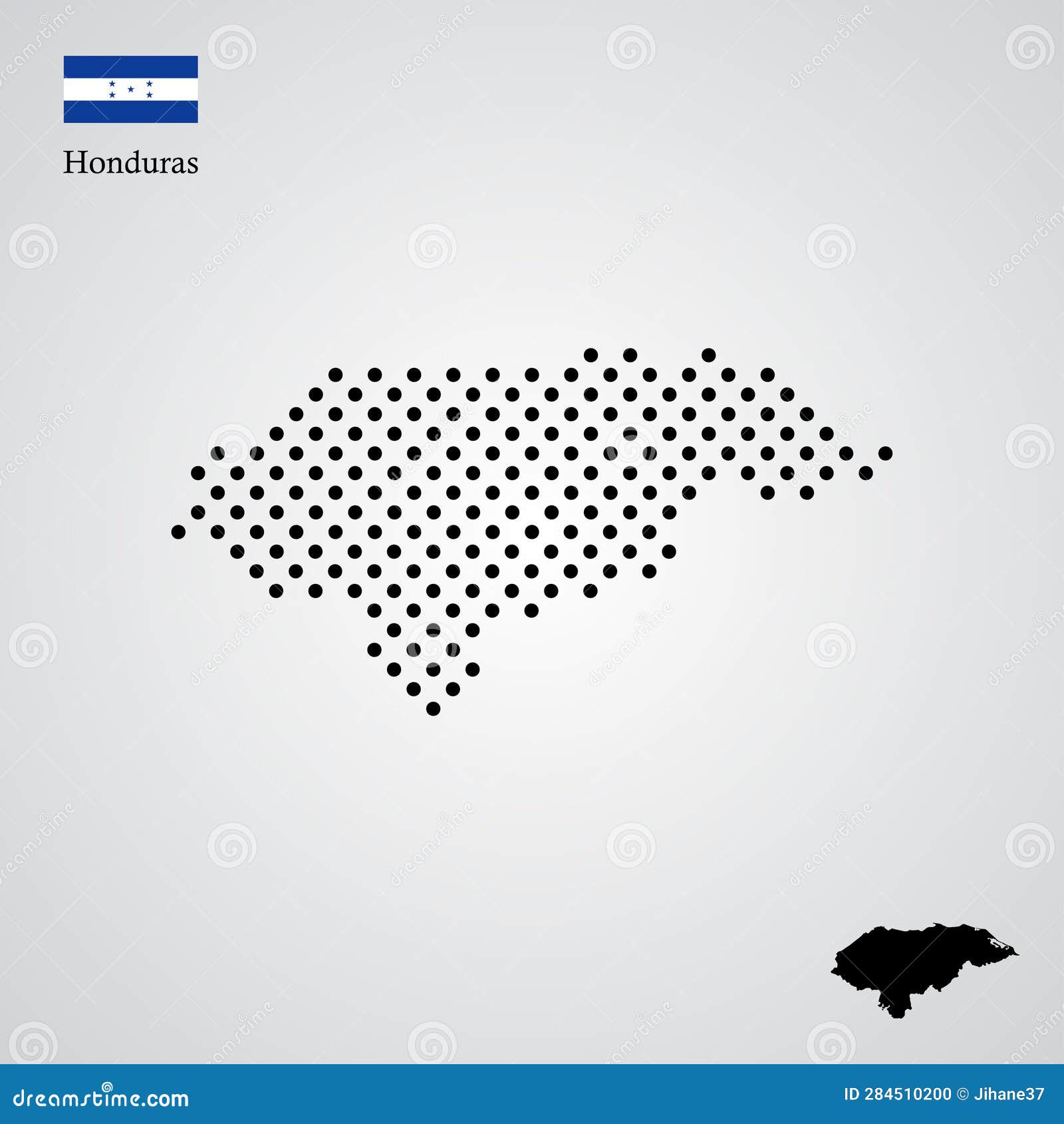 Dot Halftone Honduras Map Cartoon Vector | CartoonDealer.com #119381801