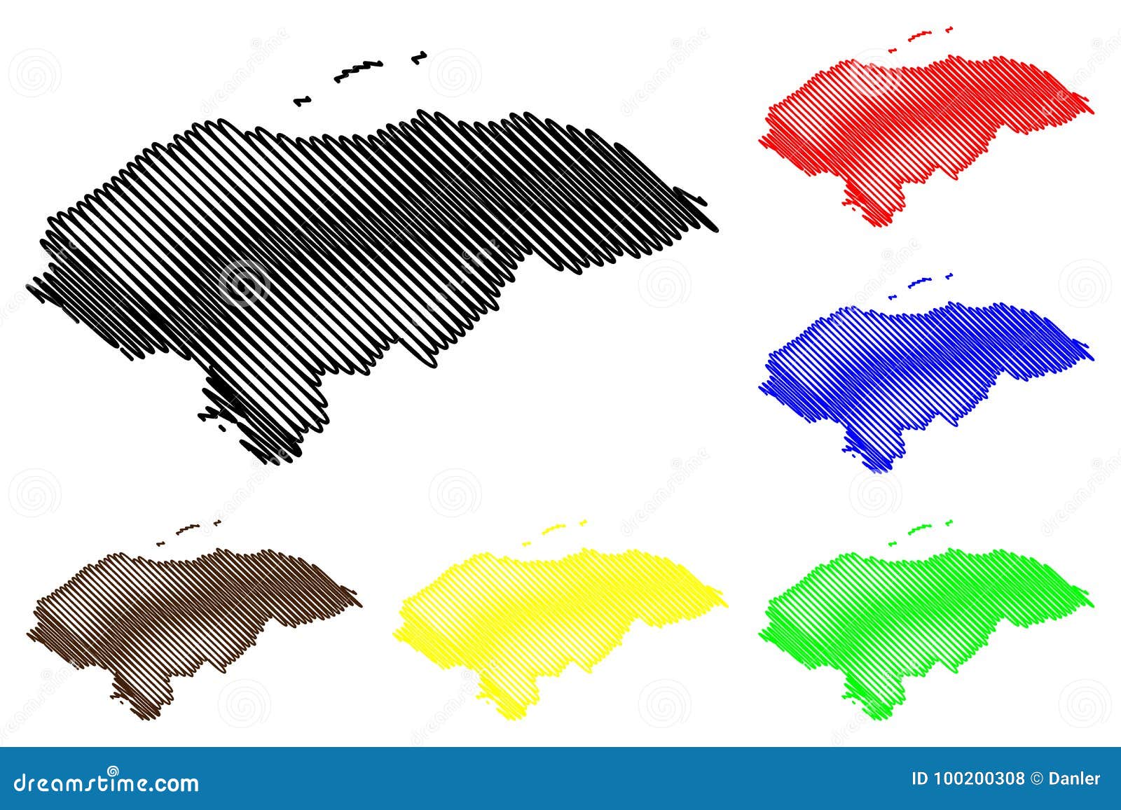 Honduras map vector stock vector. Illustration of doodle - 100200308