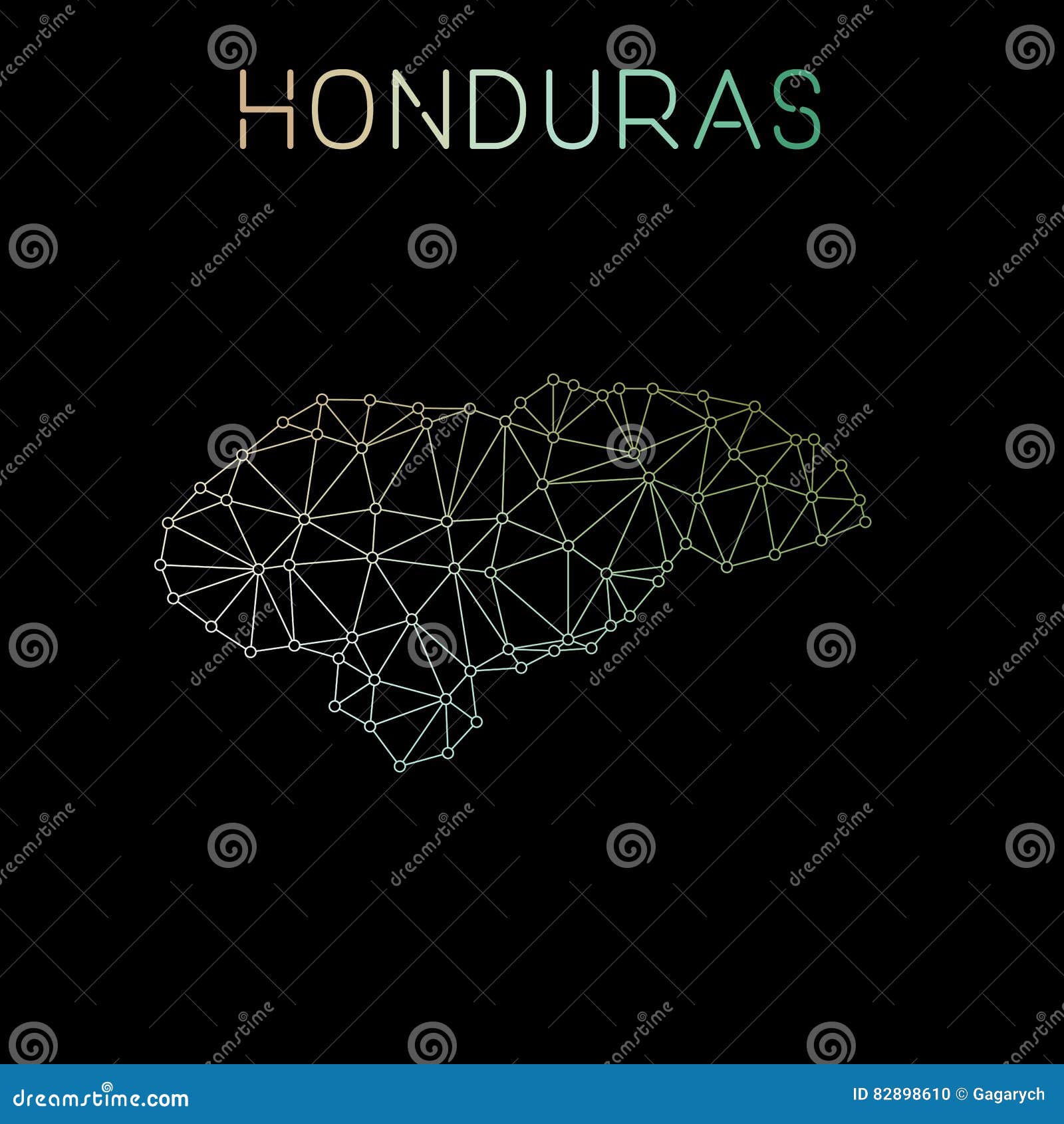 Honduras Map Stylish Location Icon With Honduras Map And Flag Vector